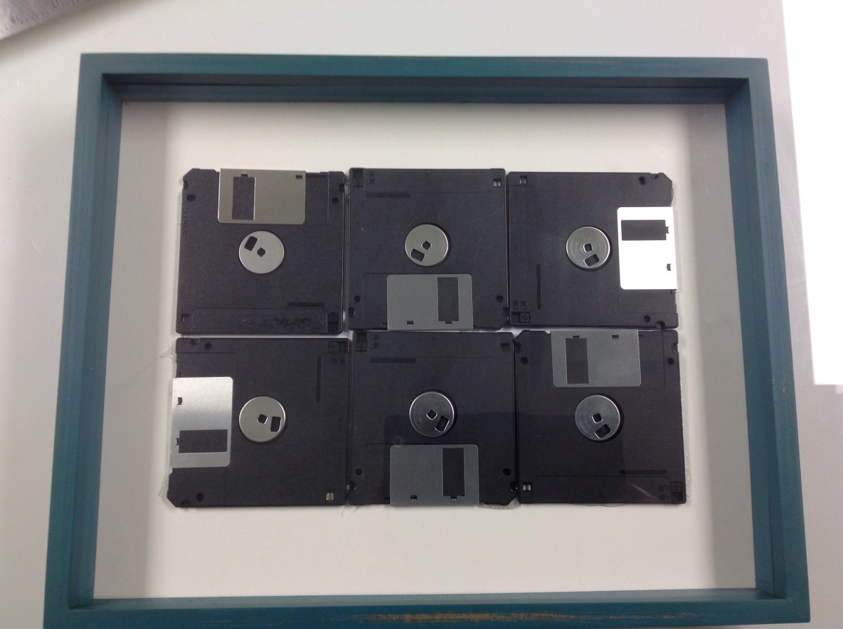Shadow Box with Old Floppy Discs – SpaceLift Designs